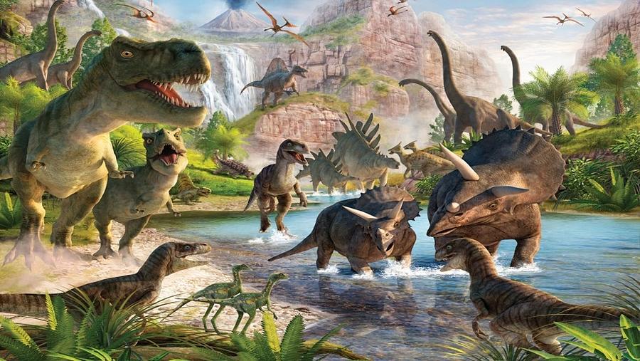 Dinosaur Came In A Diverse Group Look Of Reptiles On The Earth Between ...