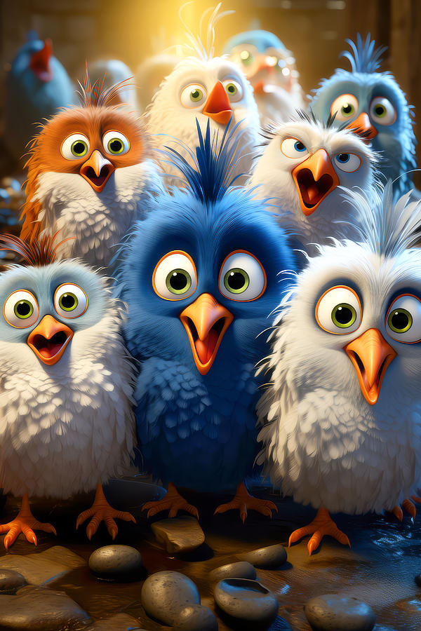 11 Googly Eyed Birds Singing Digital Art by Wes and Dotty Weber - Fine ...