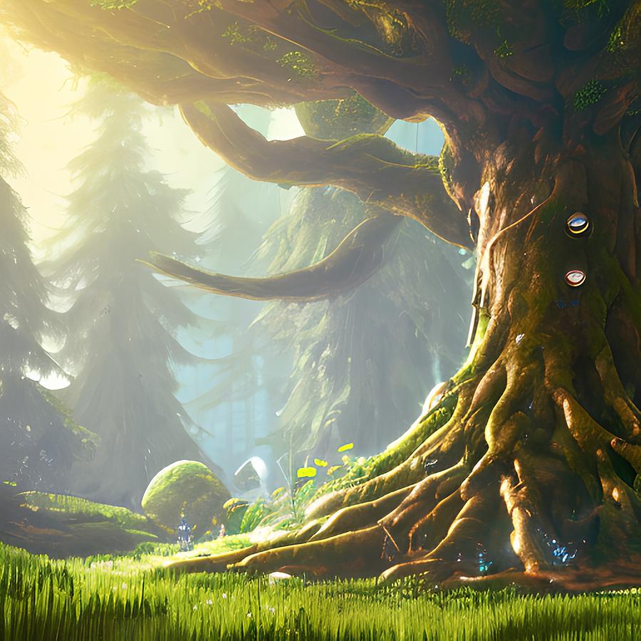 Mysterious Forest, Generative AI Illustration Digital Art by Miroslav Nemecek - Fine Art America