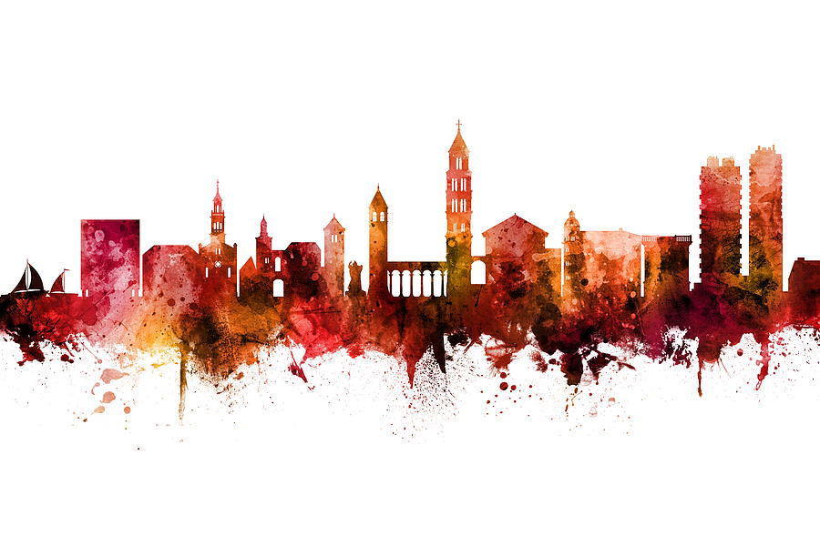 Split Croatia Skyline Digital Art By Michael Tompsett Fine Art America