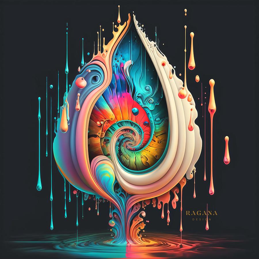 Exclusive Dripping Colourful Drop In Fibonacci Style For Wall Art Home