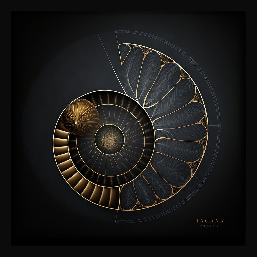 Fibonacci Golden Ratio in Elegant and Exclusive Golden and Black Design ...