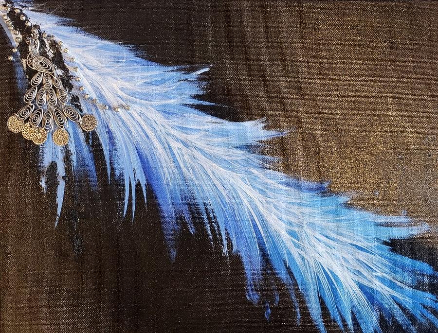 #133 Feather with Peacock Painting by Kimberley Gates | Pixels #133 Feather with Peacock Painting by Kimberley Gates | Pixels