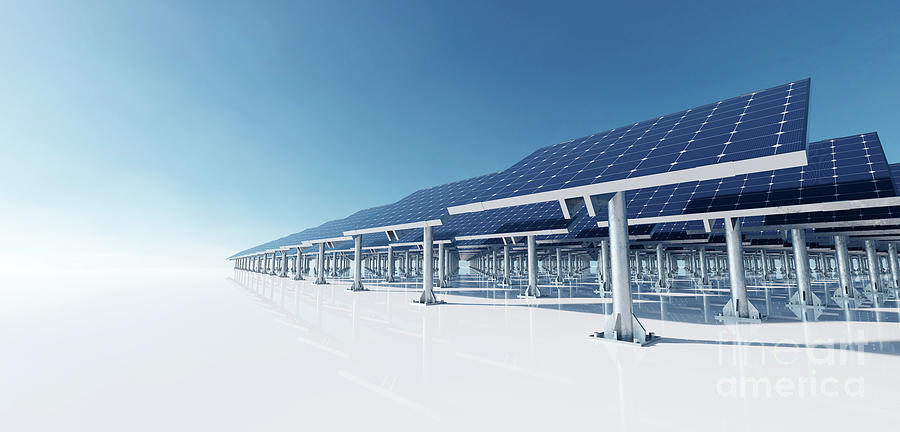 Solar photovoltaic panels array system Photograph by Michal Bednarek ...