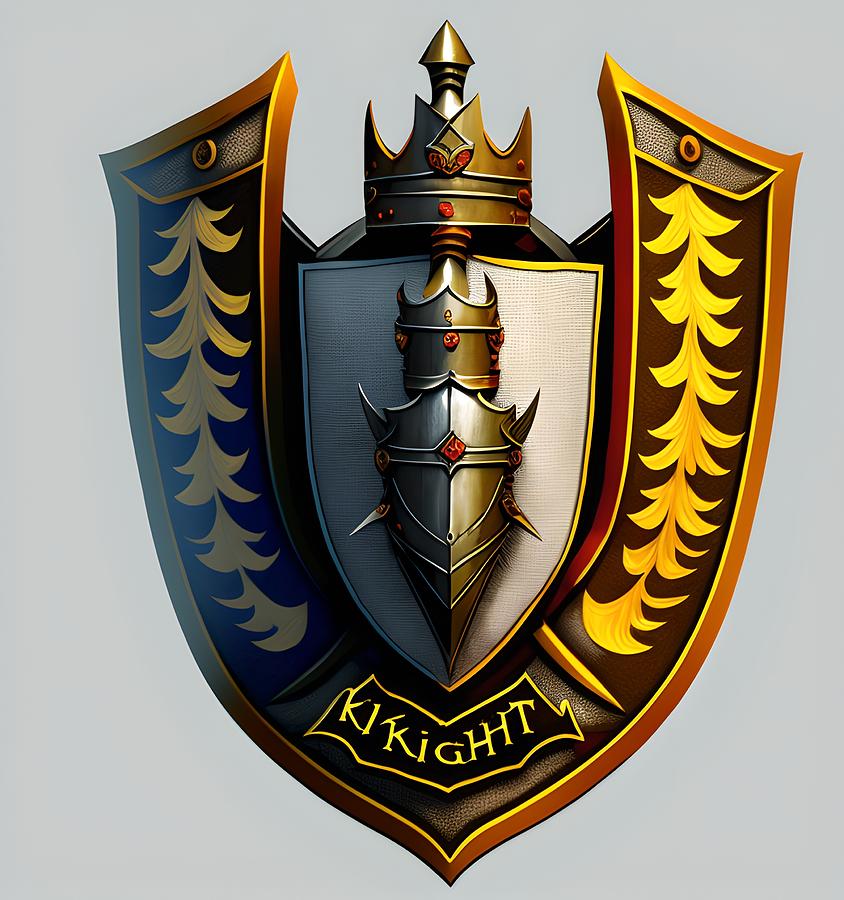 Knights Ancient Crest Generative Ai Illustration Digital Art By Miroslav Nemecek Pixels