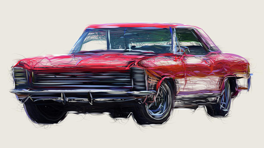Buick Riviera GS Drawing Digital Art by CarsToon Concept | Fine Art America