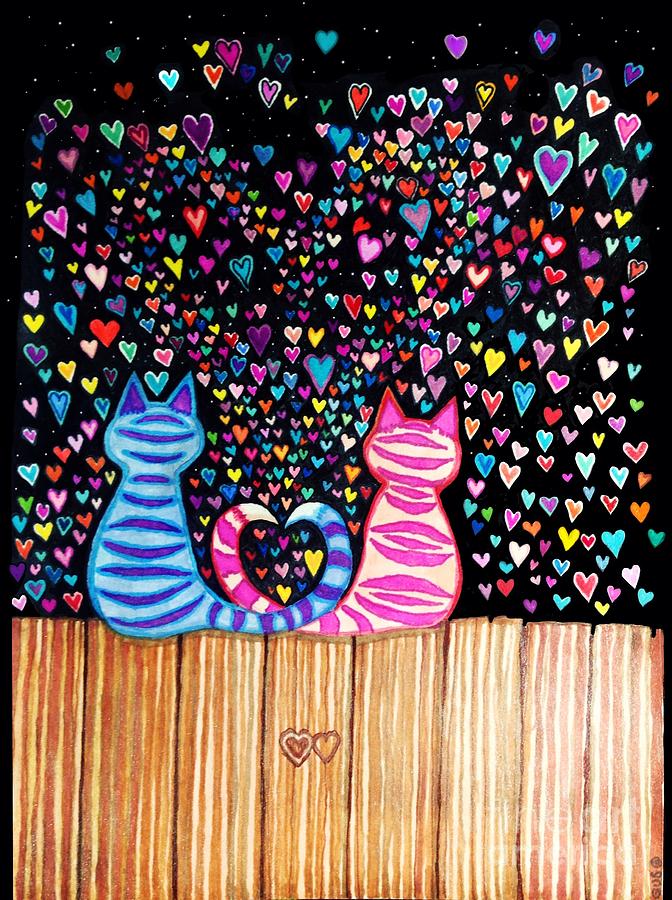 Cats and Hearts Digital Art by Nick Gustafson - Fine Art America