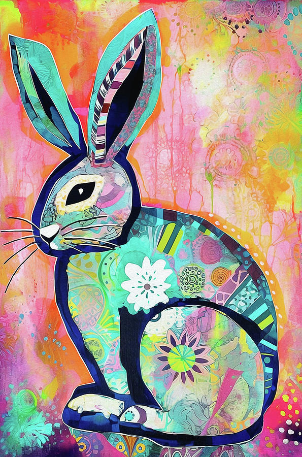 Easter Bunny Digital Art by My Enchanted Canvas - Fine Art America