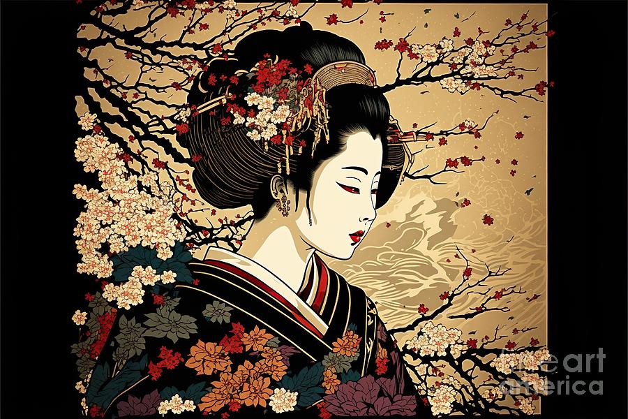 Geisha Digital Art by Pix Pow Gallery - Pixels