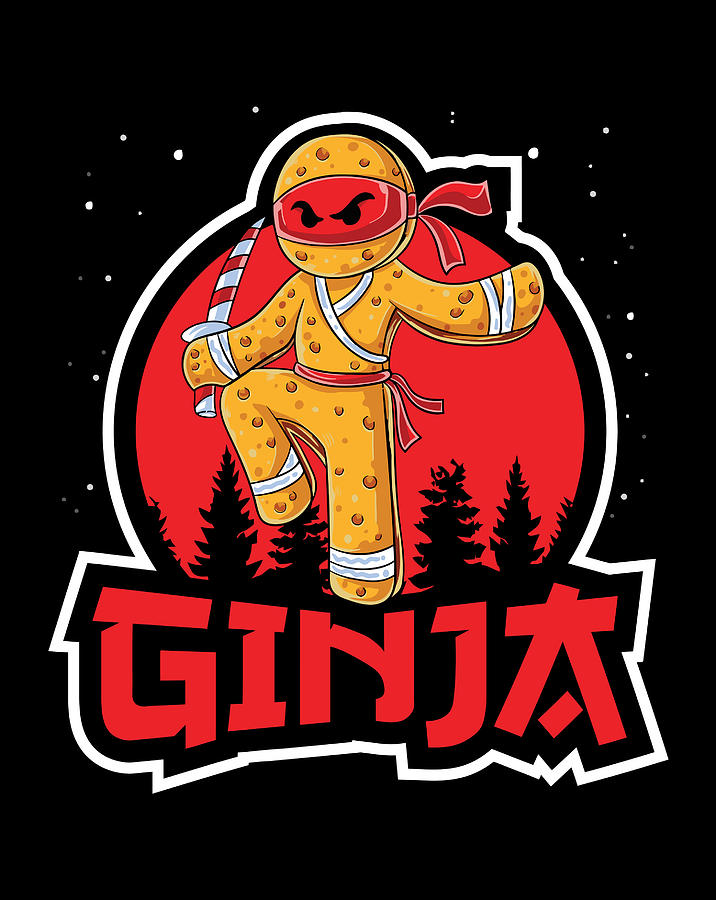 Ginja Ninja Ninjabread Man Gingerbread Ninja Ugly Christmas Digital Art ...