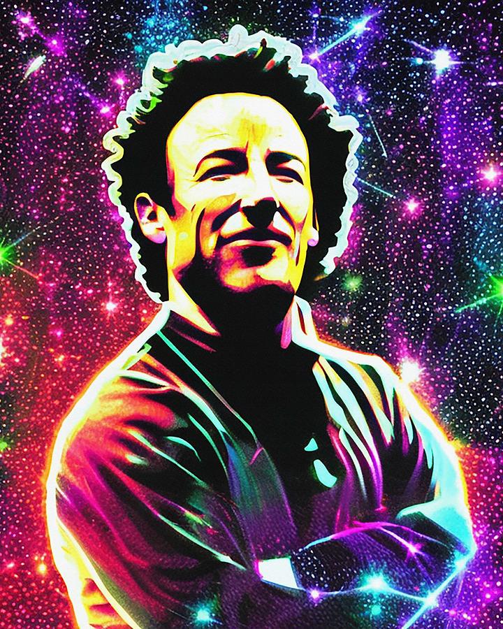 Hologram Of Bruce Springsteen Floating In Space A Vibrant Digital ...