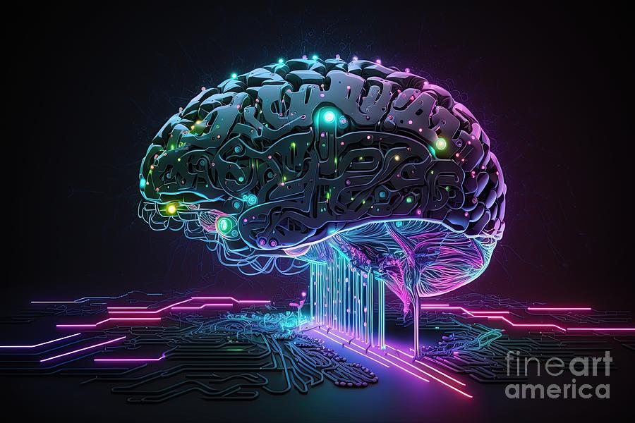 Neural Network Of Electronic Brain Digital Art by Benny Marty - Fine ...