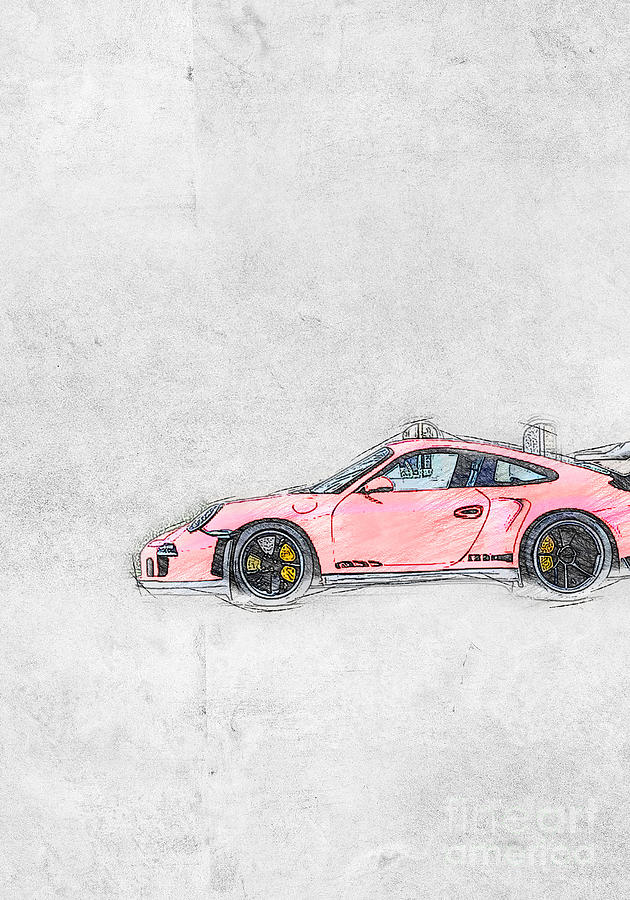 Porsche 911 Gt3 Porsche Porsche 911 Red Sport Mixed Media by Ola Kunde - Fine Art America