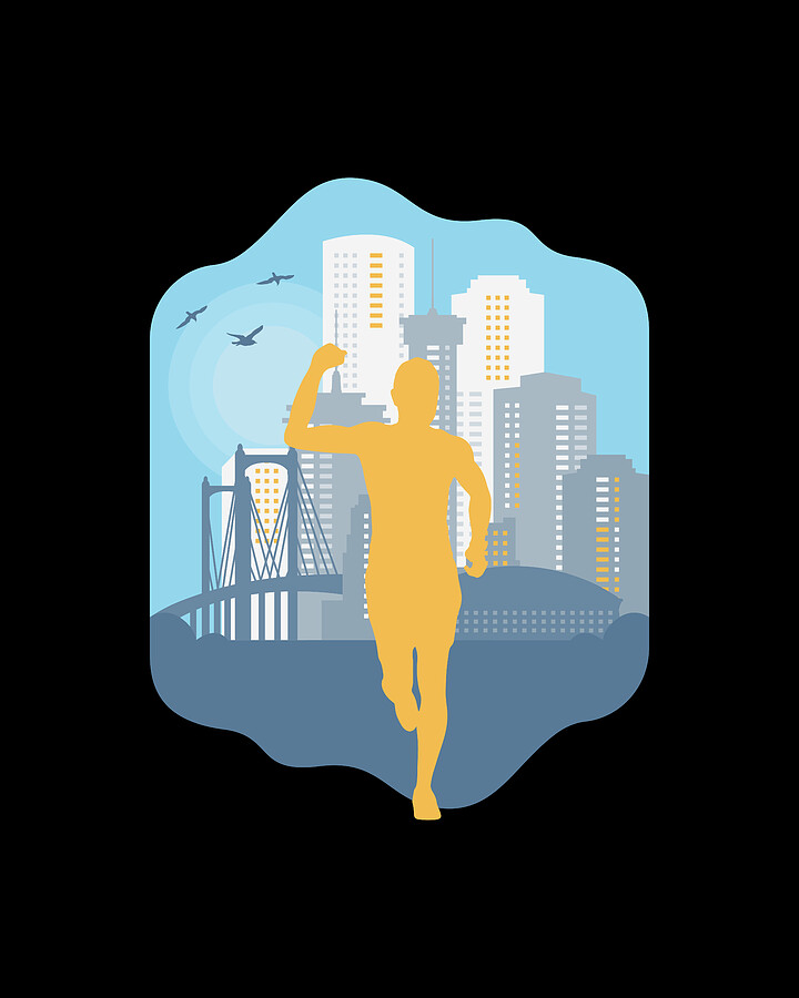 Skyline Marathon, Trail running Digital Art by GreenOptix - Fine Art ...