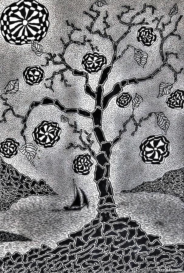 Stone Tree Drawing by Yury Bashkin | Fine Art America