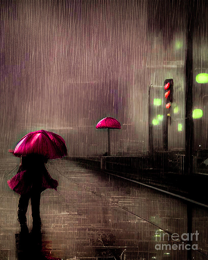 Walking in the Rain Digital Art by Meehow - Fine Art America