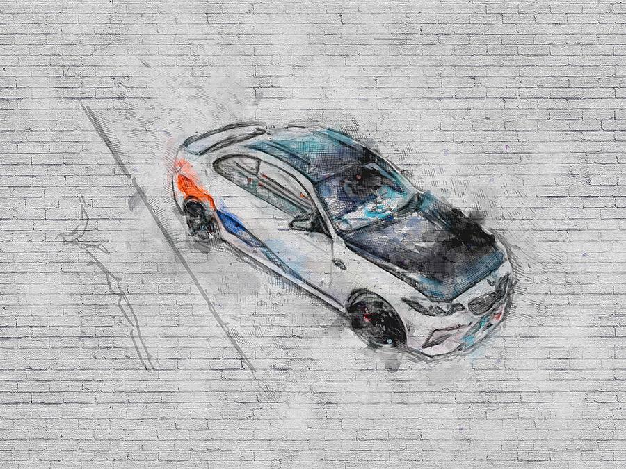 2020 BMW M2 M Performance F87 top white sports coupe German cars Digital Art by Ashtyn Treutel ...