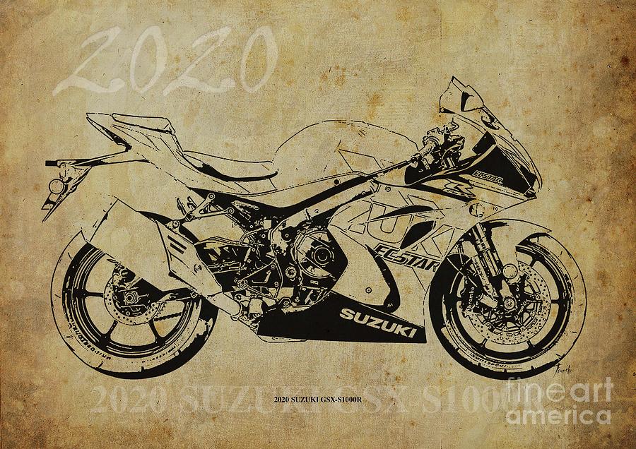 2020 Suzuki Gsx-s1000r Drawing by Drawspots Illustrations | Pixels