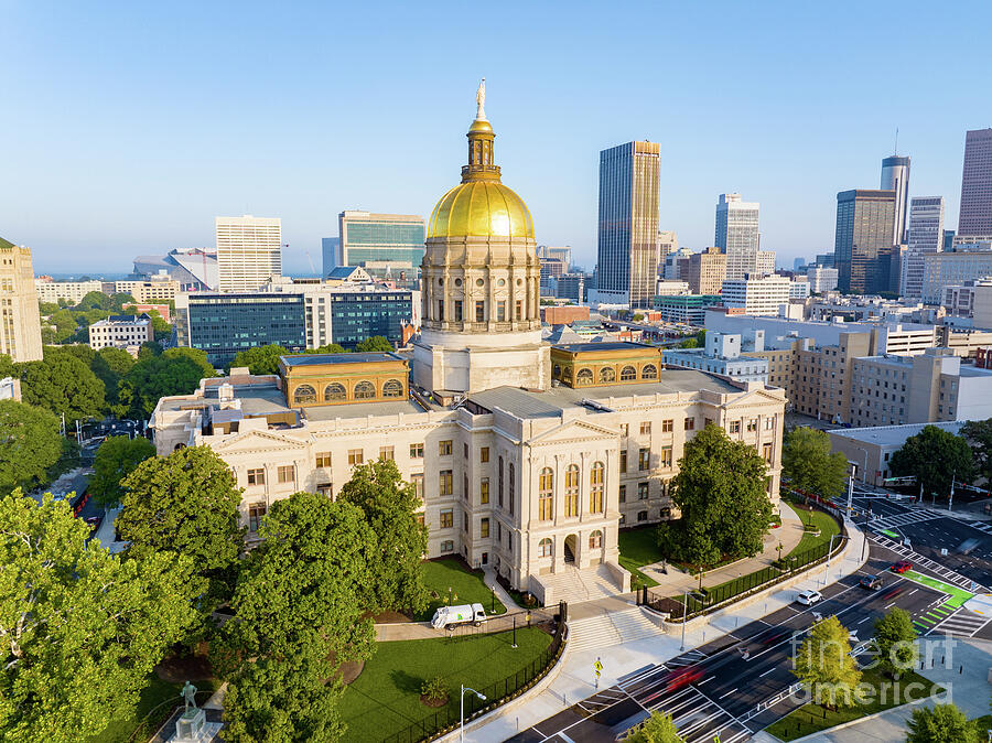 2023 aerial drone photo Georgia State Capitol Building in Atlant ...