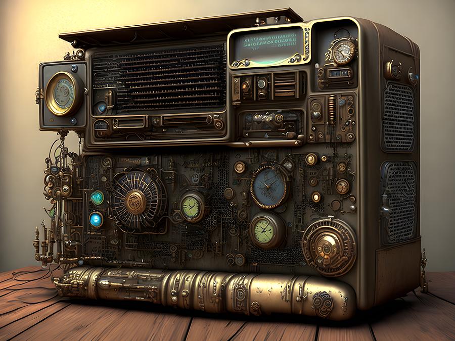 Old Retro Computer, Generative AI Illustration Digital Art by Miroslav ...