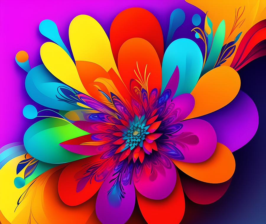 Abstract Floral Design, Generative AI Illustration Digital Art by ...