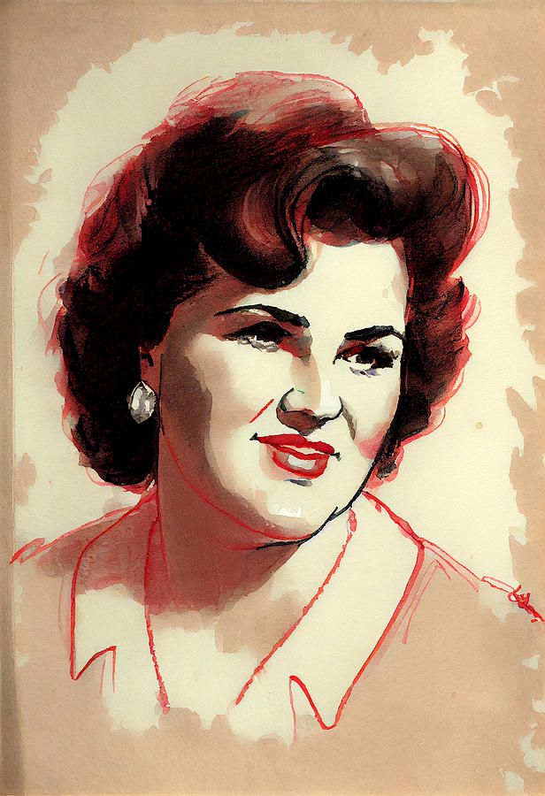 Patsy Cline Watercolour Mixed Media by Tim Hill - Pixels
