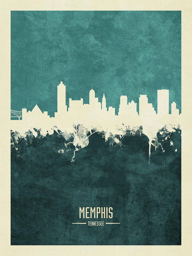 Memphis Tennessee Skyline Digital Art By Michael Tompsett Fine Art