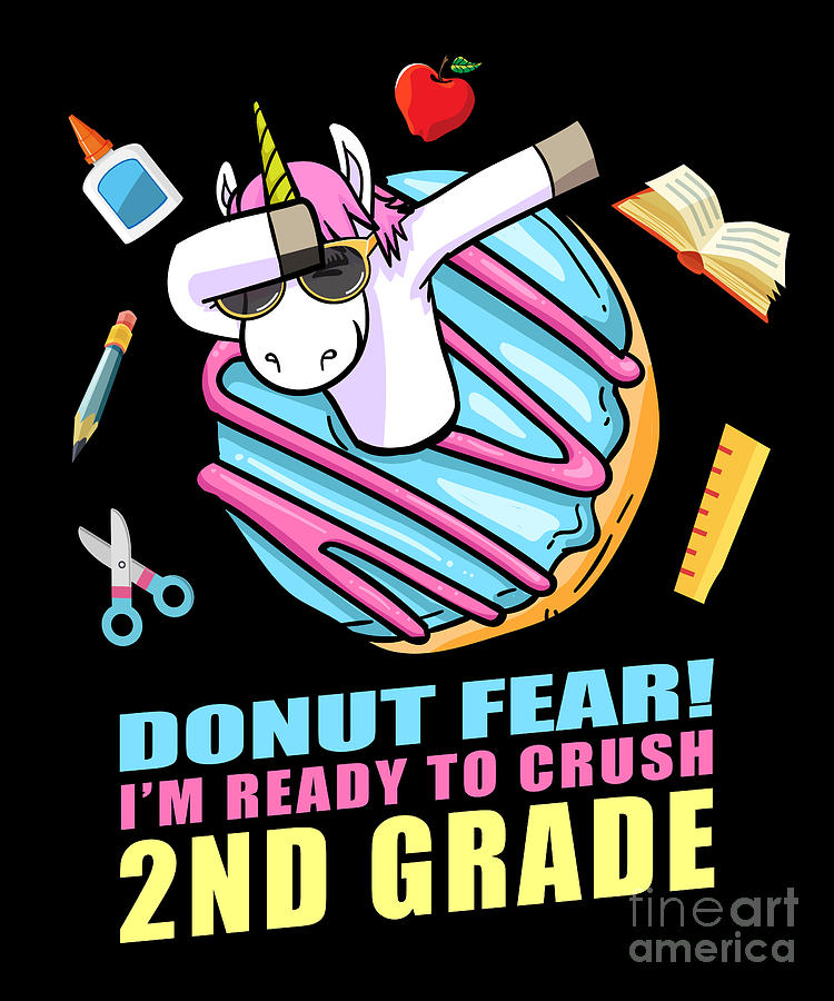 2nd Grade Grow With Me Unicorn Back to School Girls Gift Digital Art by ...