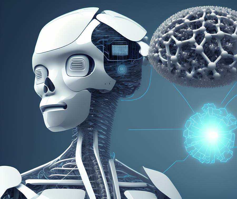 Artificial Intelligence Working, Generative AI Illustration Digital Art by Miroslav Nemecek - Pixels