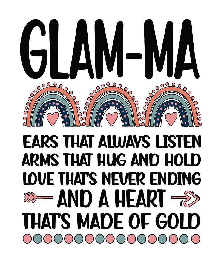 Glam-ma Grandma Mothers Day Glam-ma Grandmother Digital Art by Madeby ...