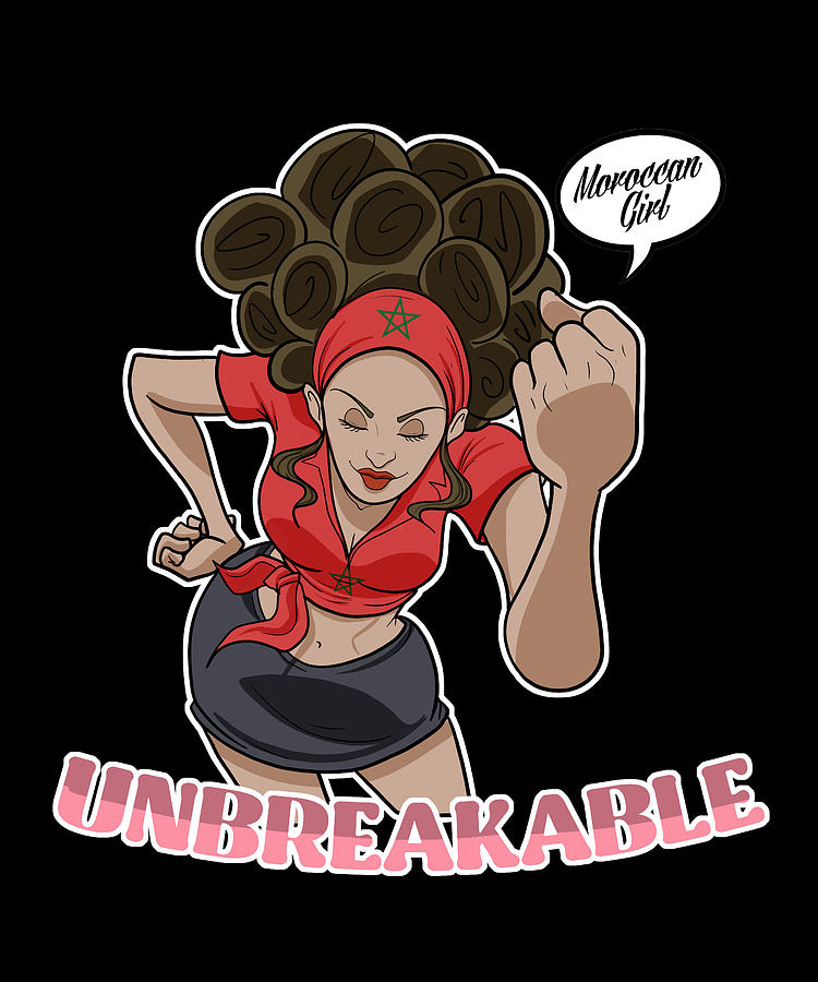Moroccan Girl Unbreakable I Moroccan Heritage I Morocco Flag Digital Art By Maximus Designs 3663