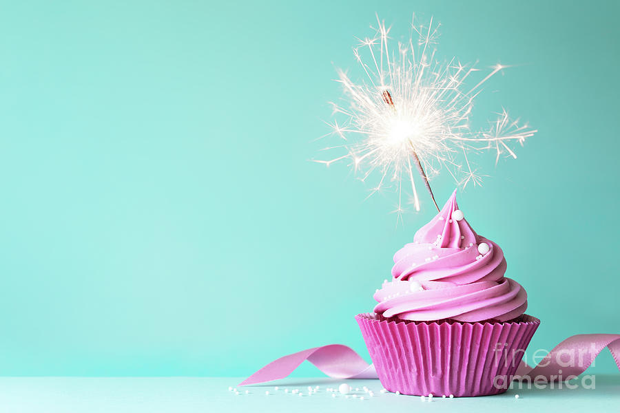Pink Cupcake With Sparkler Photograph By Ruth Black Fine Art America