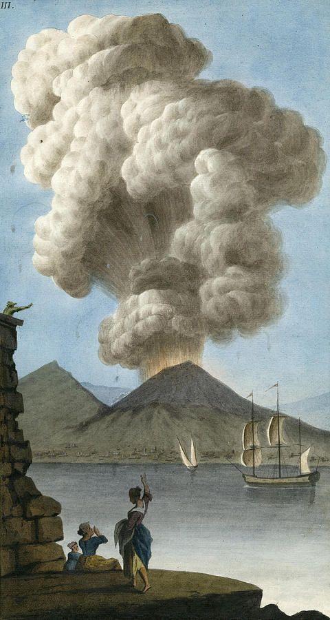 Plate Eruption of Mount Vesuvius Painting by Pietro Fabris | Pixels