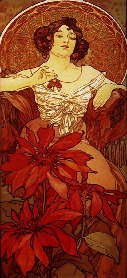 Ruby Painting by Alphonse Mucha - Pixels
