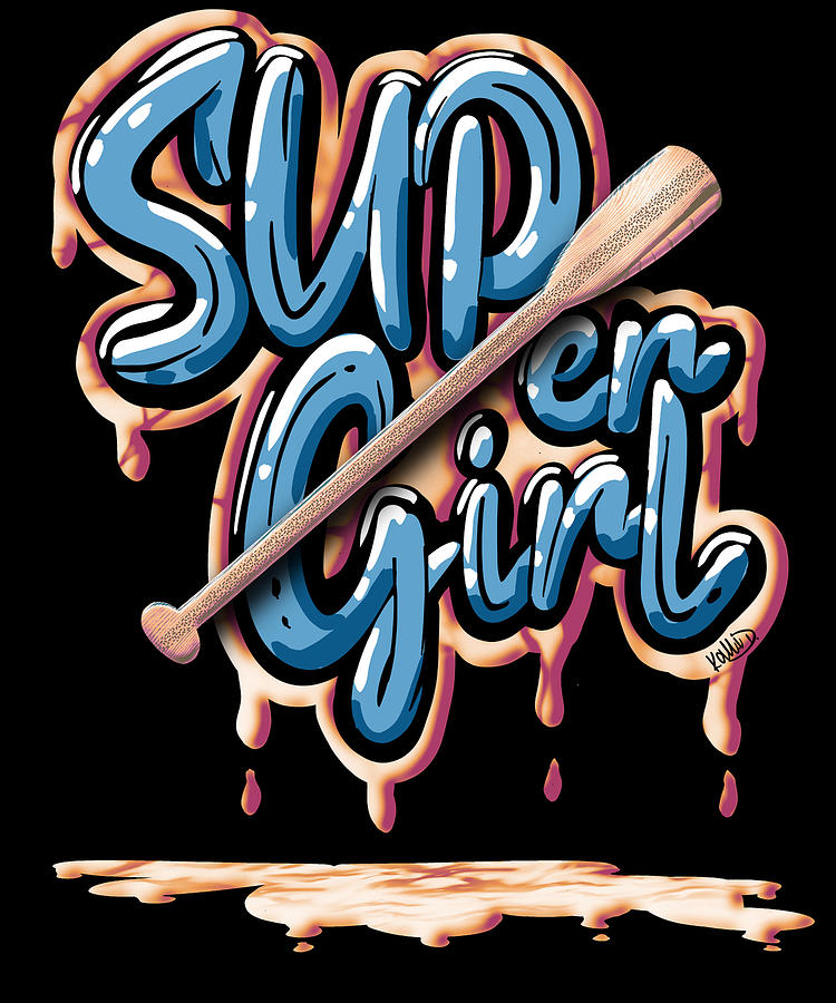 SUP Girl Stand Up Paddling Watersports Digital Art by Kalli DesignShop - Pixels