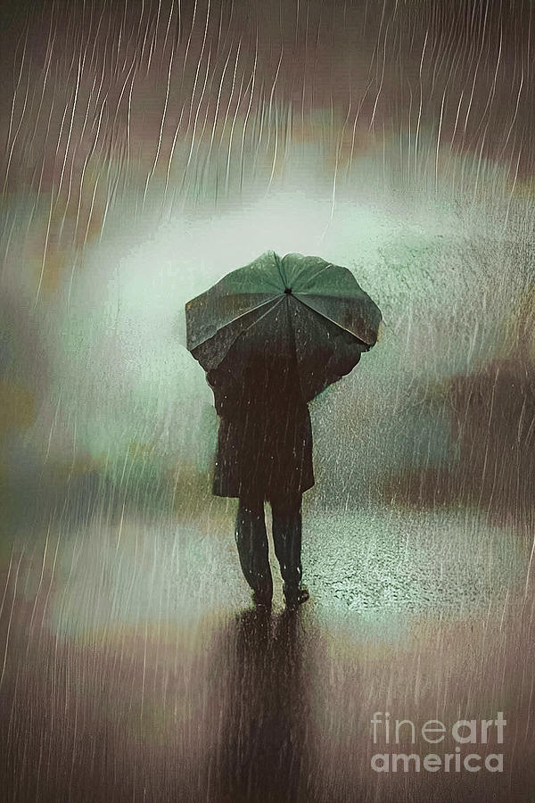 Walking in the Rain Digital Art by Meehow - Pixels