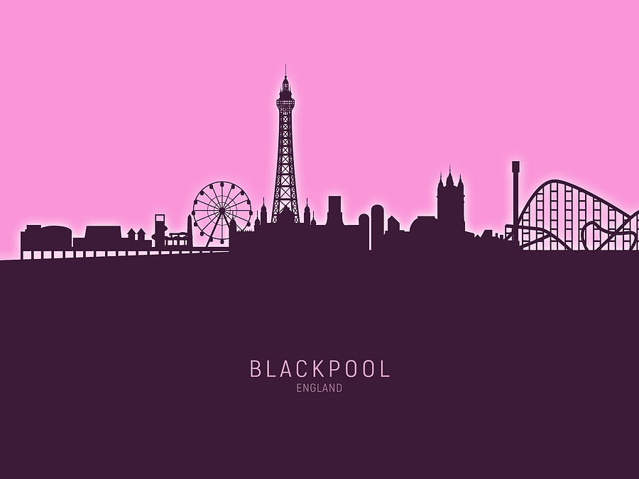 Blackpool England Skyline Digital Art by Michael Tompsett - Fine Art ...