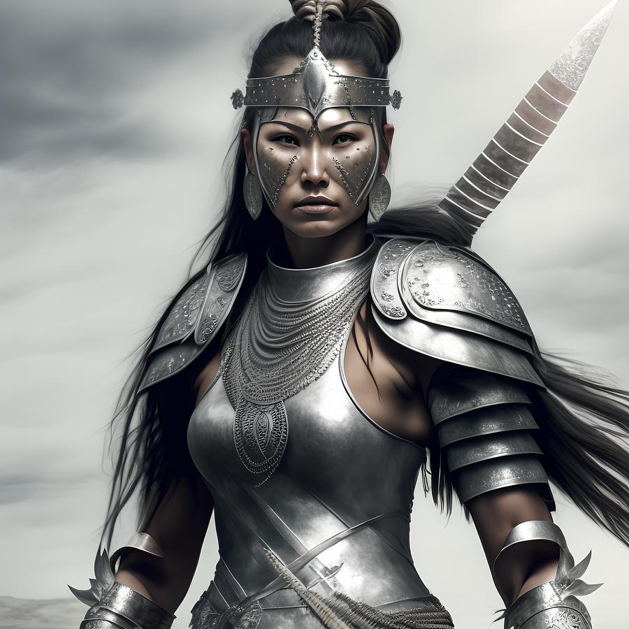 Female Warrior, Generative AI Illustration Digital Art by Miroslav ...