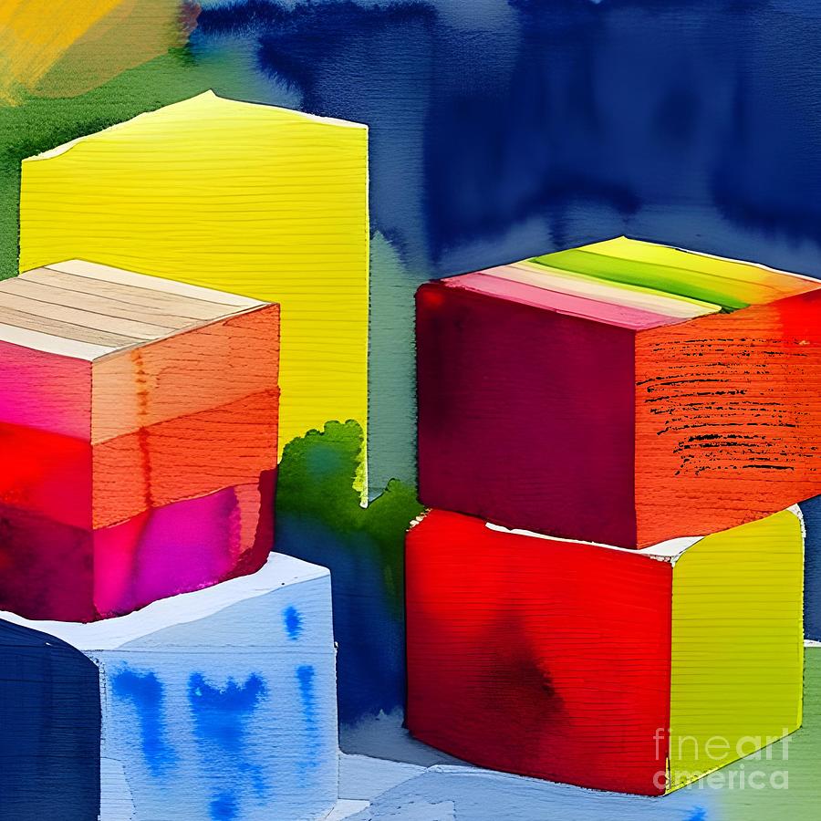 3D Crystal Bohemian Honeycomb Cubes Floral- colorful Cubes pattern ...