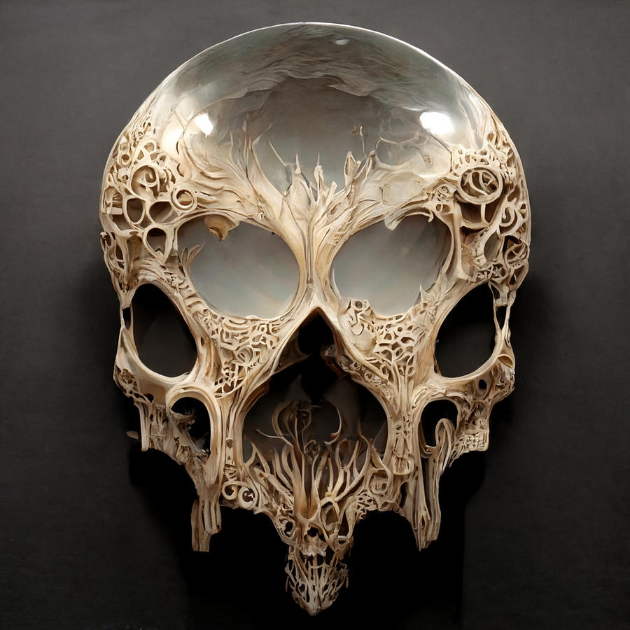 3D Skull Fractal Mirror Finish Digital Art by Ngoc Tuan Nguyen | Pixels