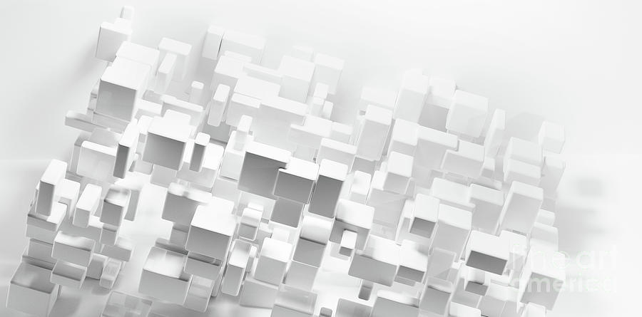 Abstract white cubes background. Photograph by Michal Bednarek - Fine Art America