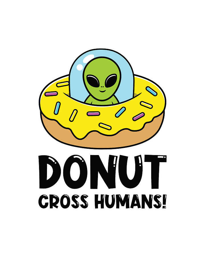 Alien Donut UFO Cute Alien Head Digital Art by Toms Tee Store - Fine ...
