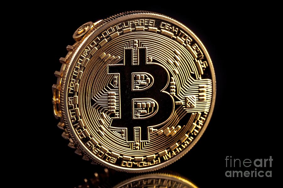 Bitcoin made of mechanic gears of a clock Digital Art by Benny Marty ...