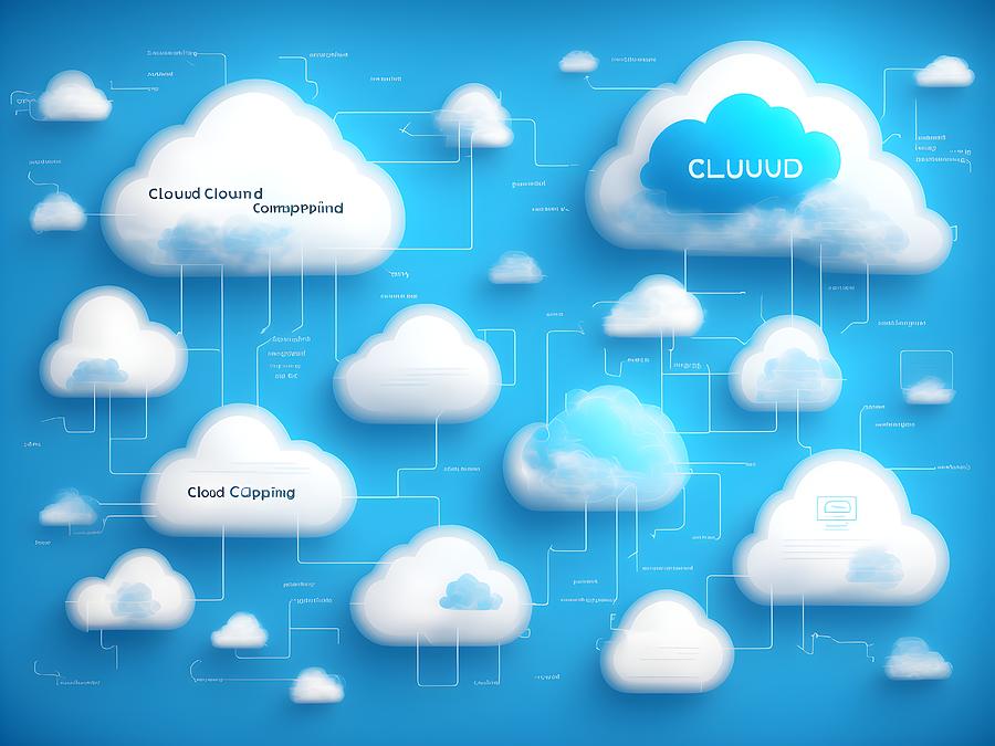 Cloud Computing Technology, Generative AI Illustration Digital Art by ...