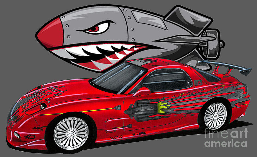 Exclusive art movie car jdm Mazda RX-7 FD rotary engine 13B REW Fast ...