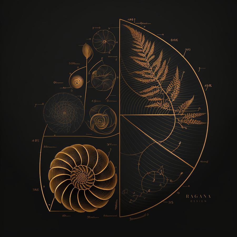 Fibonacci Golden Ratio in Elegant and Exclusive Golden and Black Design ...