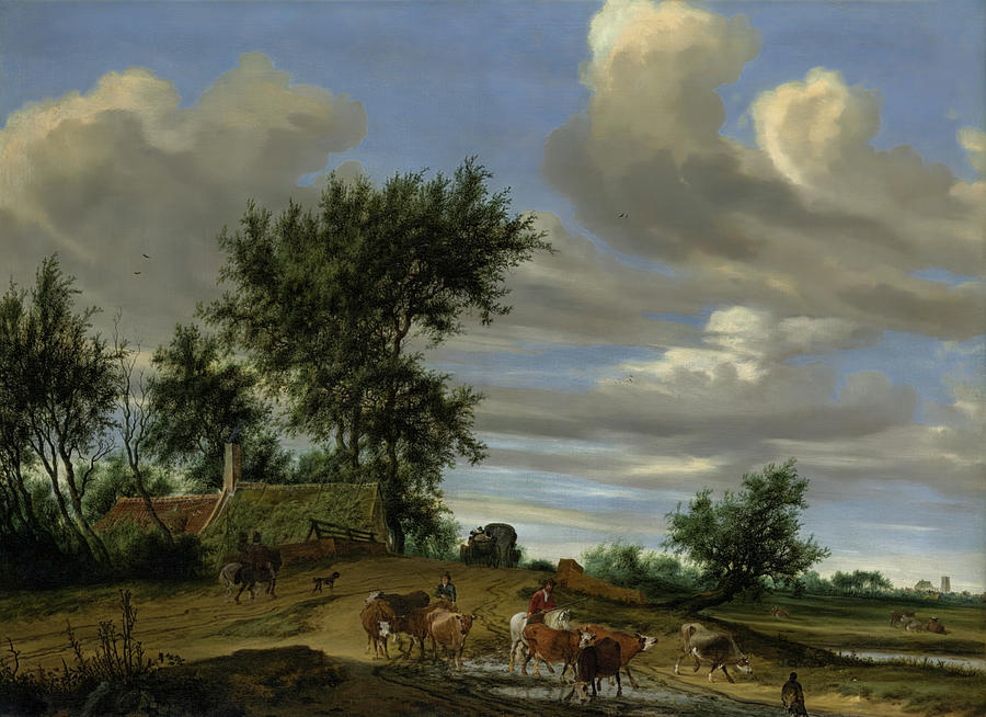 A Country Road Painting by Salomon van Ruysdael - Fine Art America