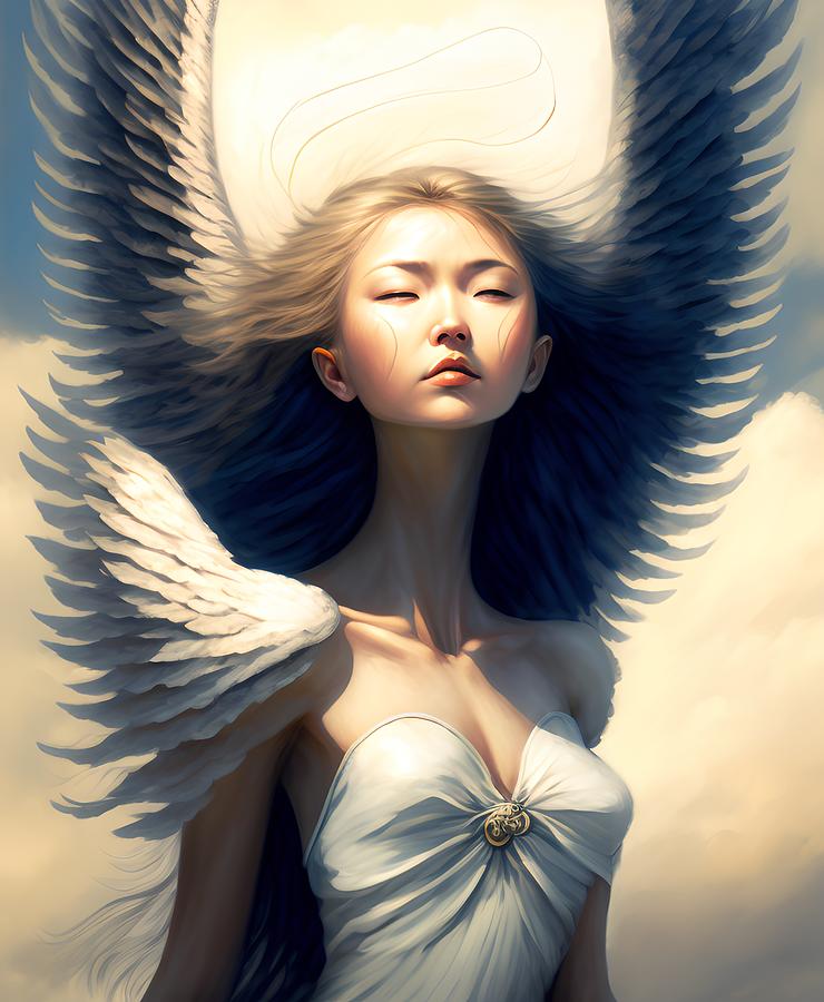Angel of Wind, Generative AI Illustration Digital Art by Miroslav Nemecek - Fine Art America