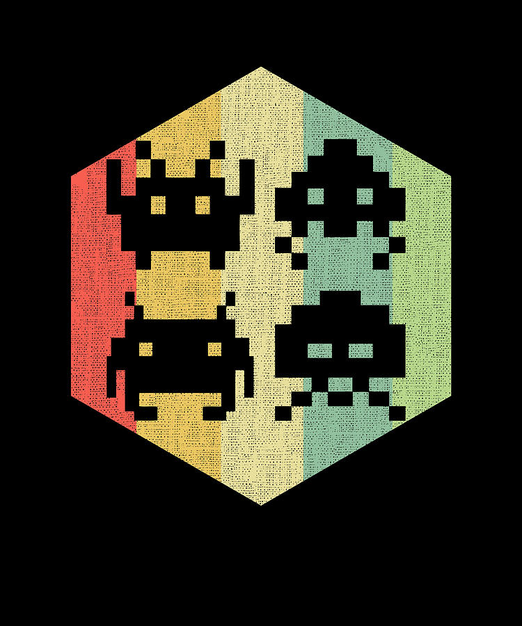 Classically Trained Gamer Vintage Retro Gaming 80s, 8-bit Digital Art ...