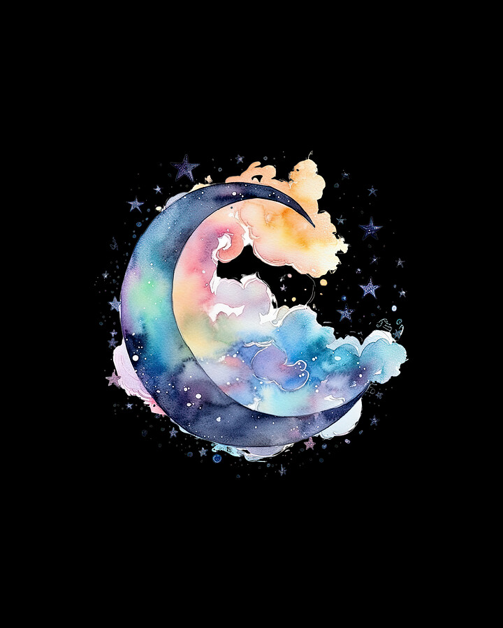 Cosmic Moon and Stars Space Galaxy Celestial #5 Digital Art by Heidi ...